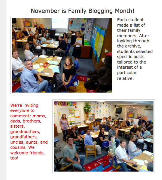 Mrs. Yollis' Classroom Blog: Quality Commenting: Family Blogging Month ...
