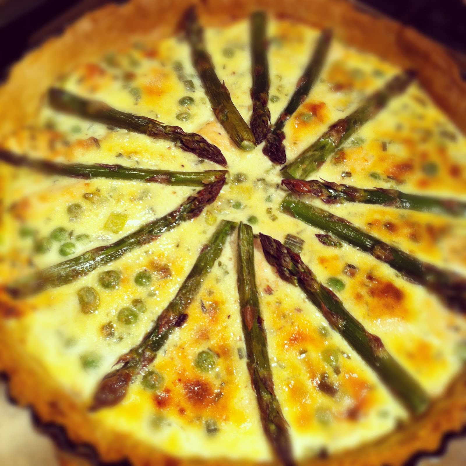 Babaduck: Poached Salmon & Spring Vegetable Tart