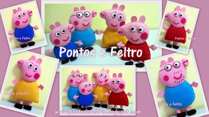 Pontos e Feltro - Artesanato: Feltro - Peppa Pig