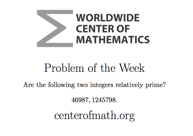 The Center of Math Blog: Problem of the Week