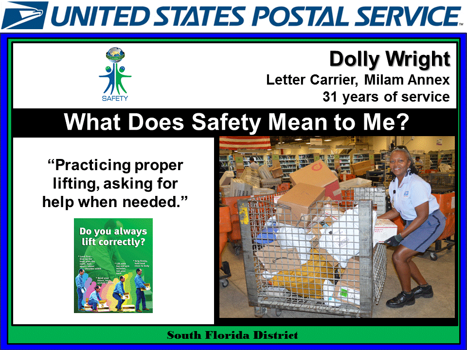 South Florida Postal Blog: 'What Safety Means to Me!'