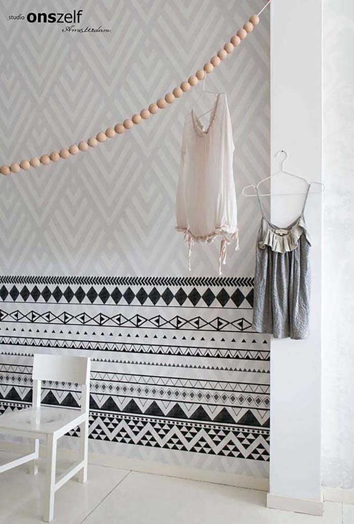 Keltainen talo rannalla: Rustiikkia, värejä ja tapetteja