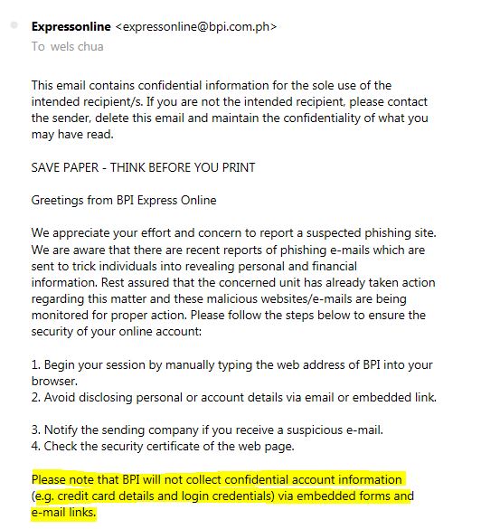 wandering... can't go home: Dad's Review - BPI Bank Fraud and Phising Alert