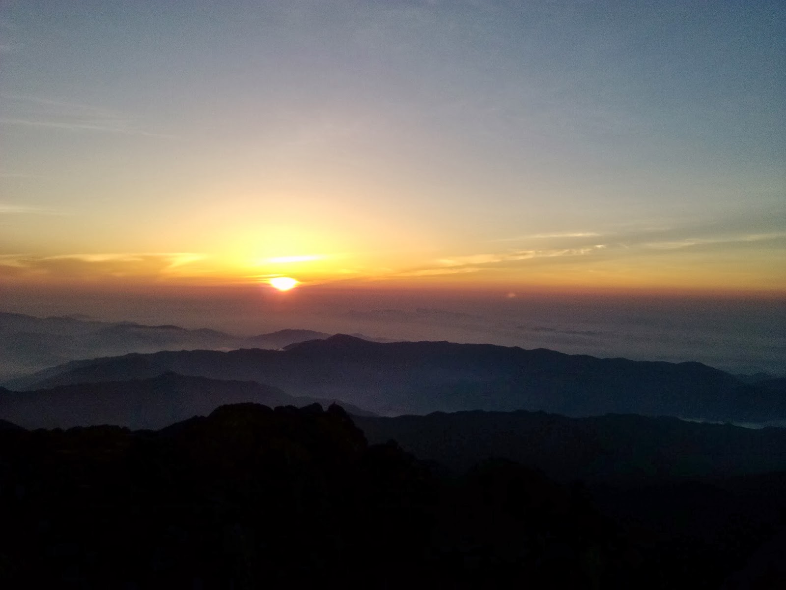 Korea: Sunrise at Chunwang peak of Jiri mountains