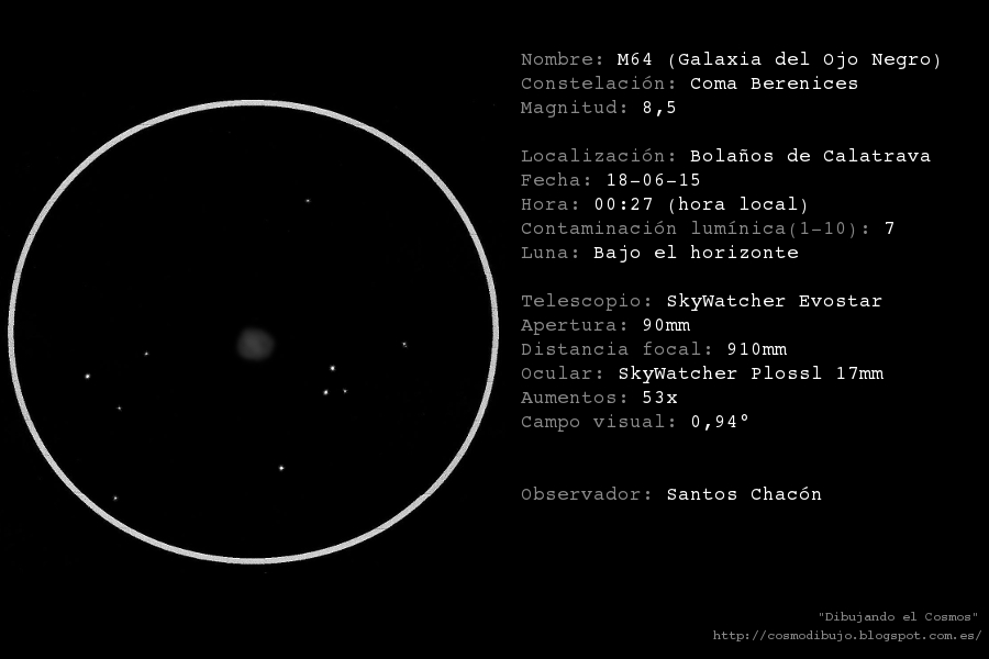 Dibujando el cosmos: M64, la Galaxia del Ojo Negro