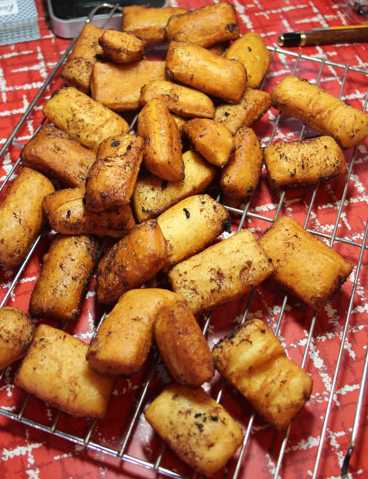 Jo and Sue: Deep Fried Cinnamon Roll Bites with Strawberry Dip
