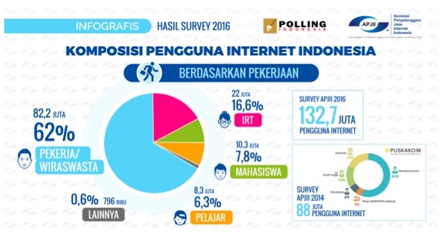 Komposisi pengguna internet di indonesia