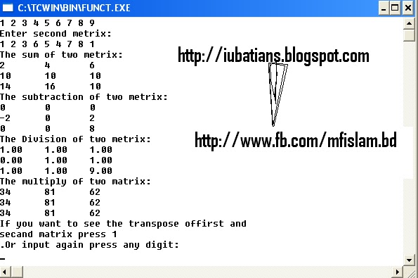 Matrix (+, -, /, *) and transpose by using Function ~ Take a new steps ...