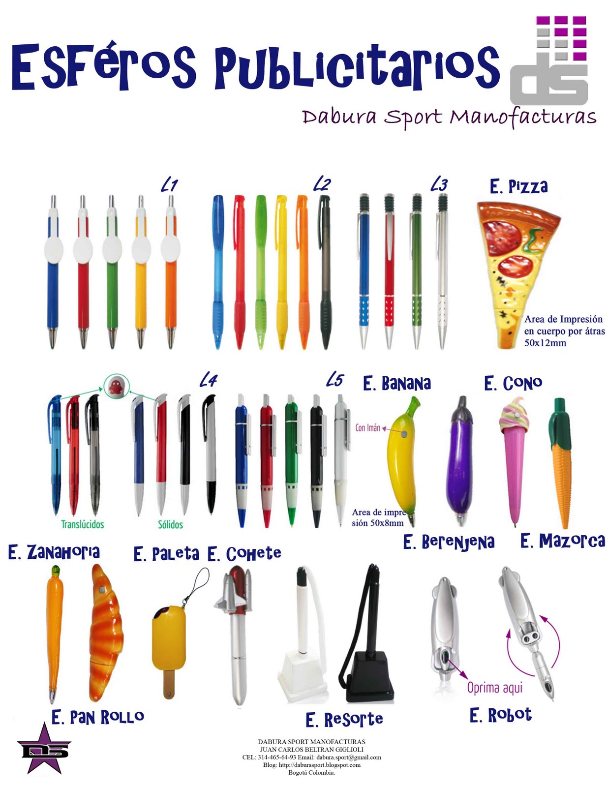 Dabura Sport M.: Esféros de toda clase y diseño