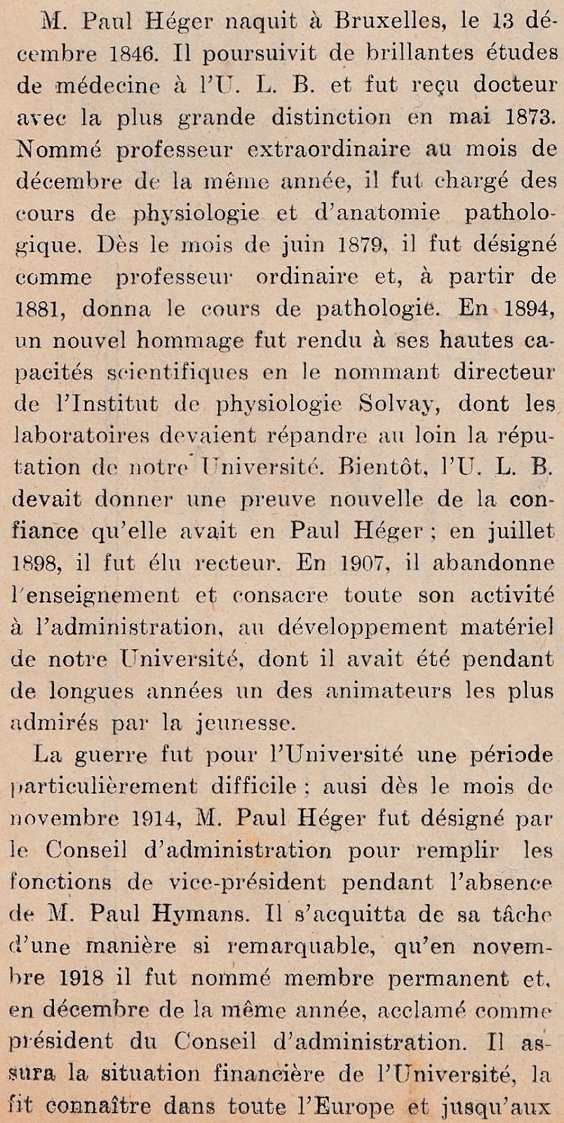 En Bordeaux et Bleu ]: La carrière de Paul Héger