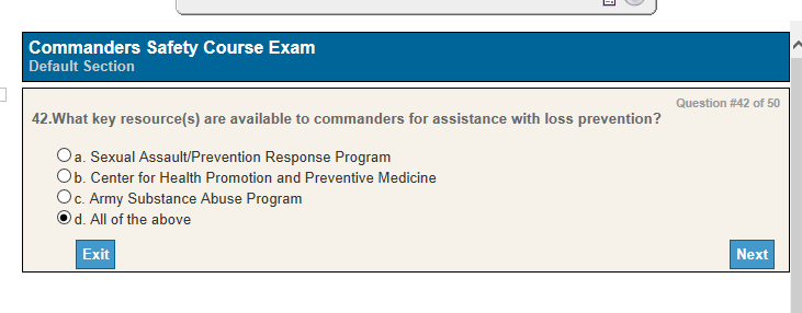 SSD 2 : Commanders Safety Course Answers (2G-F94v3.1)