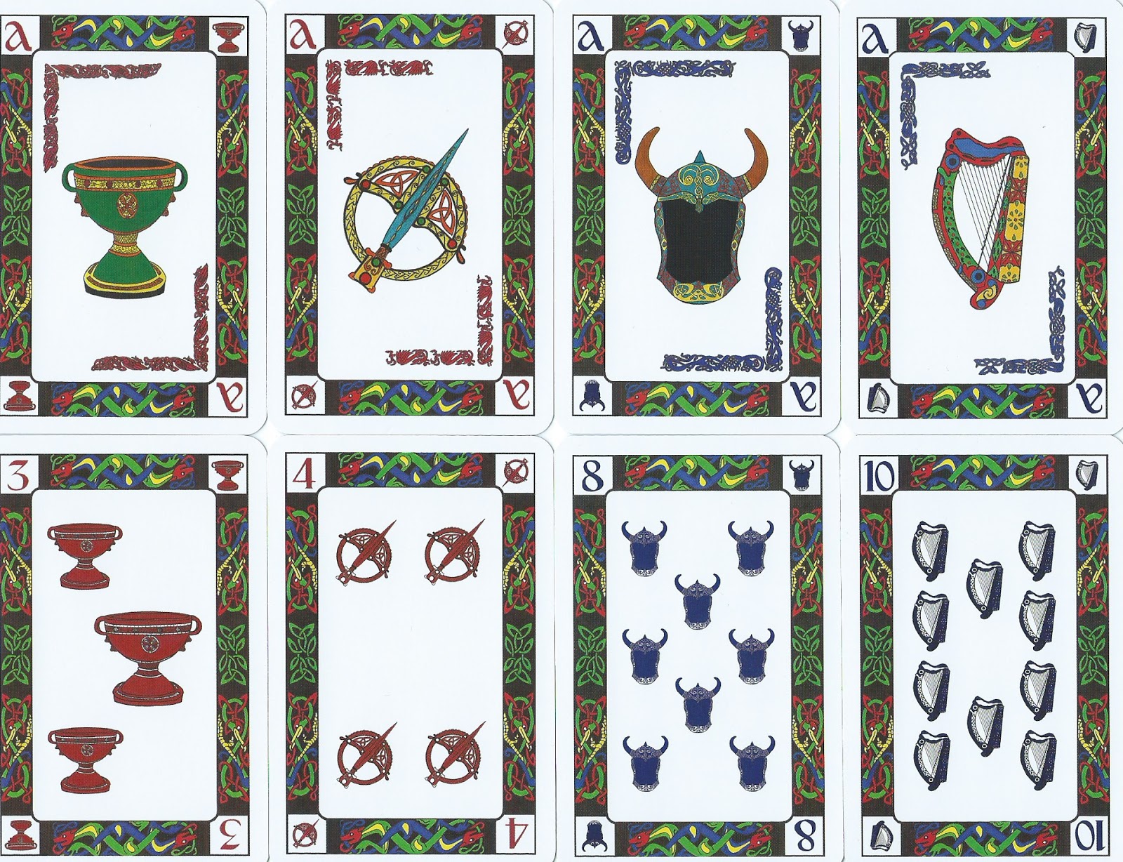 Palos de barajas de cartas de Javier Neila: Palos de la Baraja celta