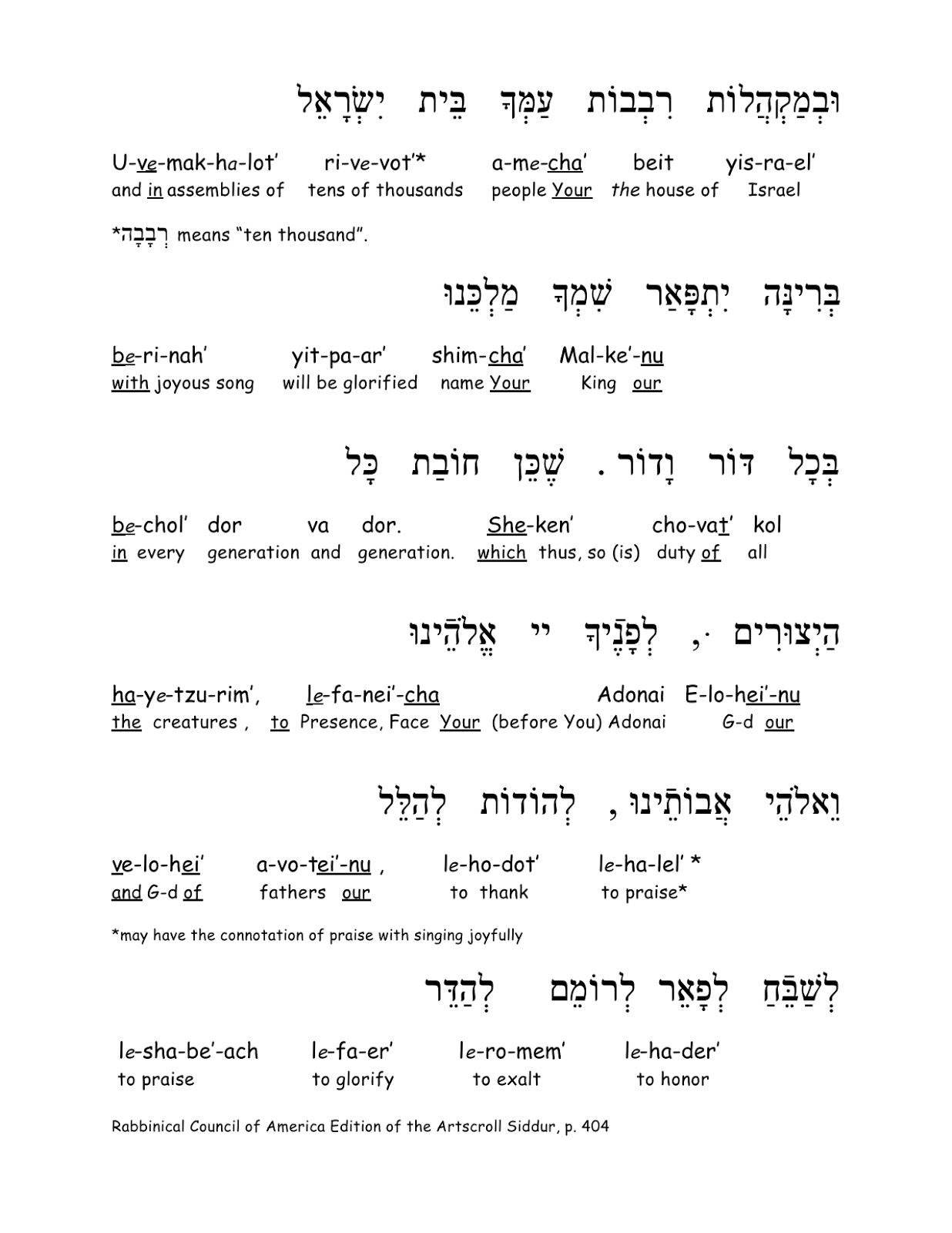 Amateur Cantor: Shochen Ad (Cont.) / Chatzi or Half Kaddish