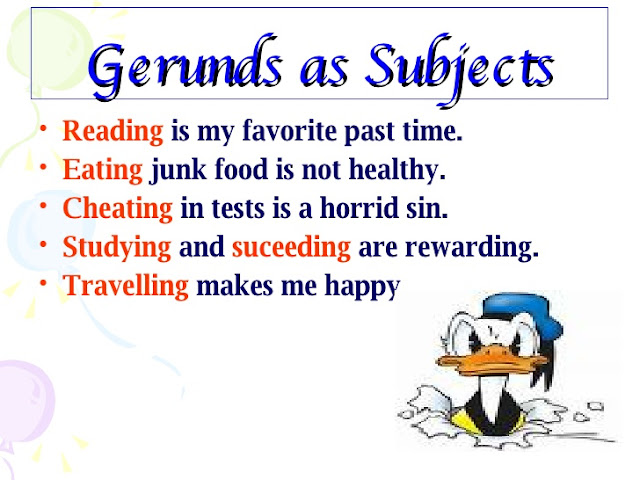 English VII: gerund phrases as subject and object