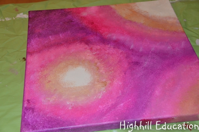 Highhill Homeschool: Sponge Canvas Art for Kids