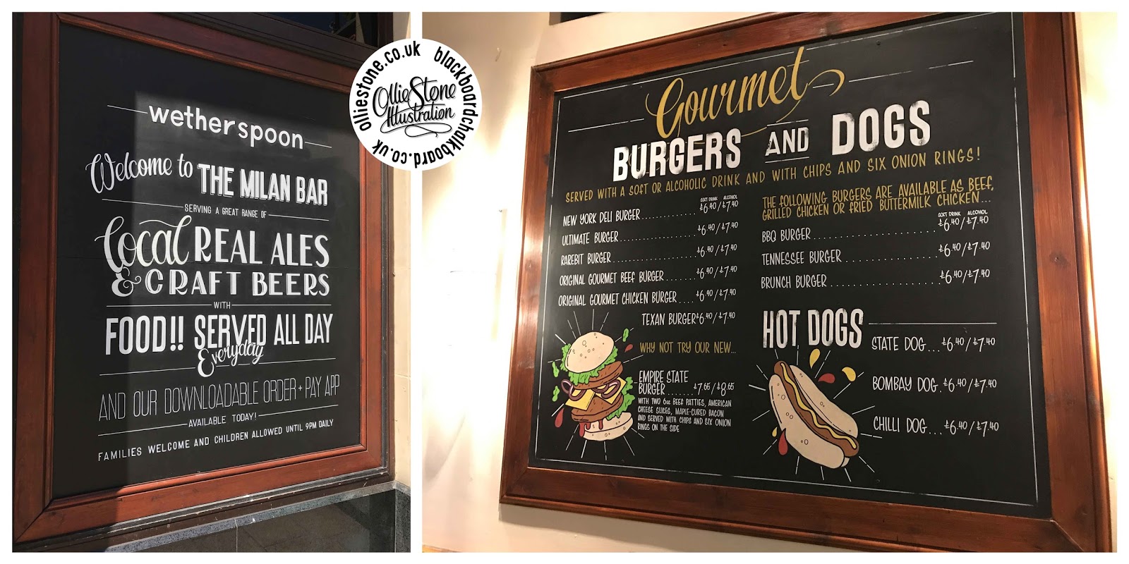 Pub Chalkboard by Ollie Stone: Pub chalkboards, signage, murals and ...