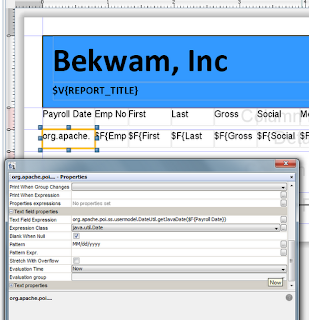 Bekwam Blog: iReport Designer Dates with an Excel Data Source