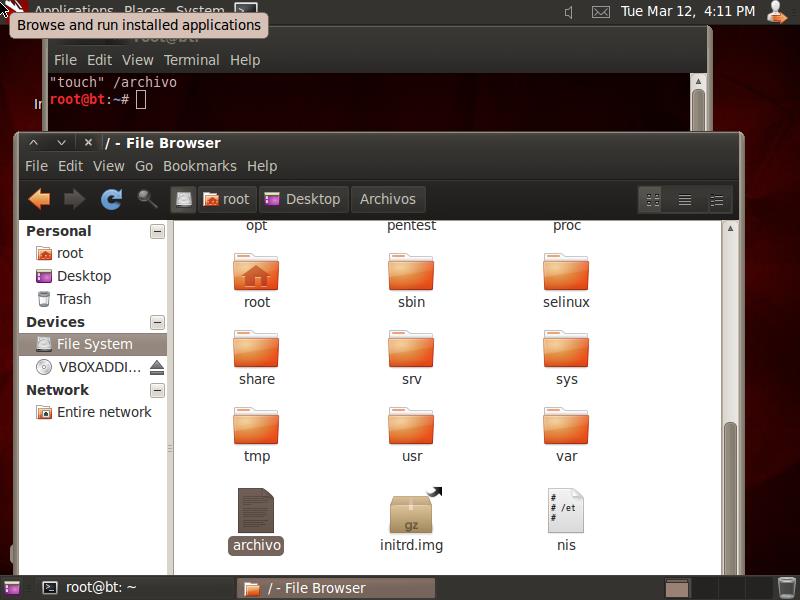 Comandos Básicos Backtrack