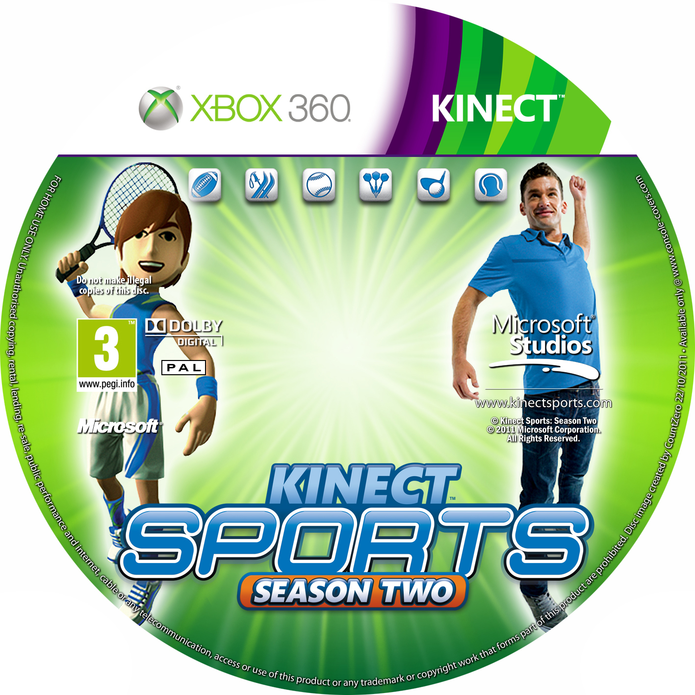 ULTIMATE CAPAS: Kinect - Sports Season Two - capa + Label