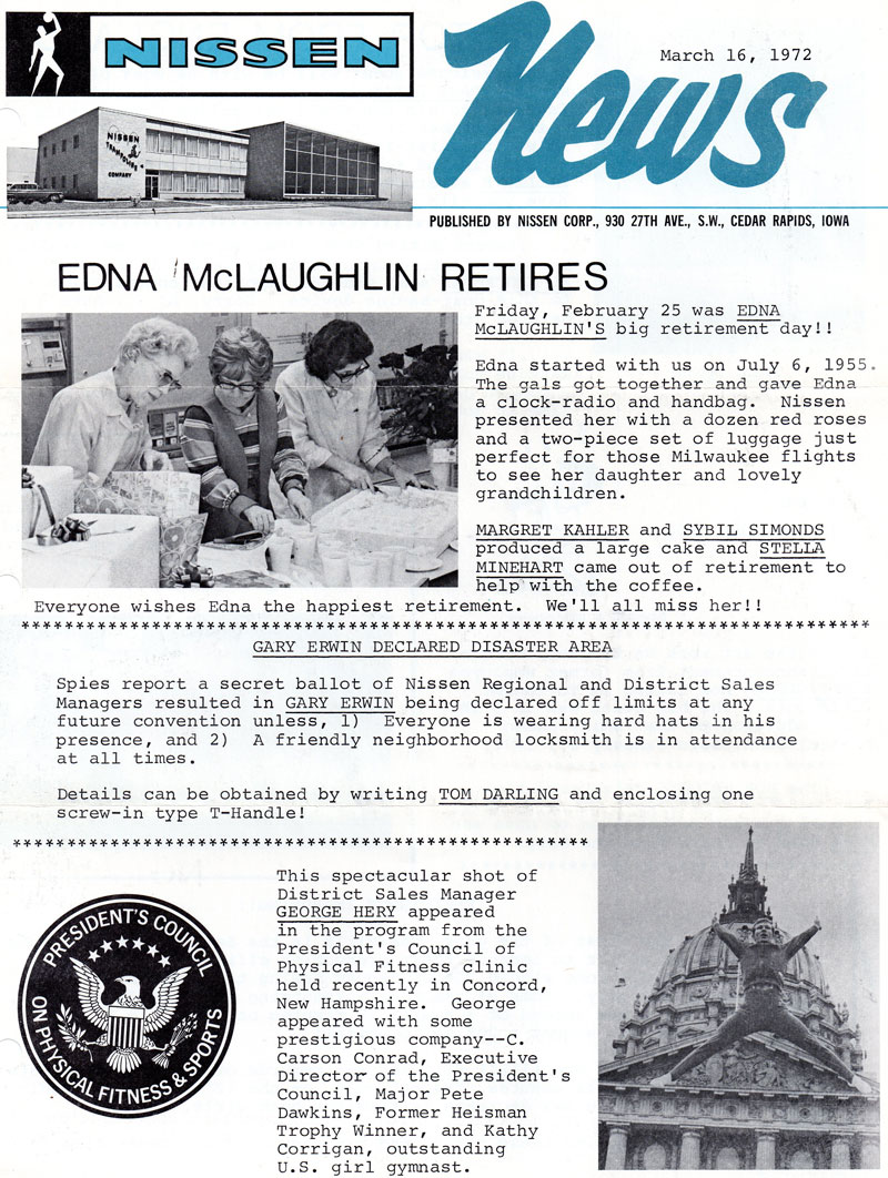 Nissen News: 1972 (March 16) World Trampoline Champion Paul Luxon ...