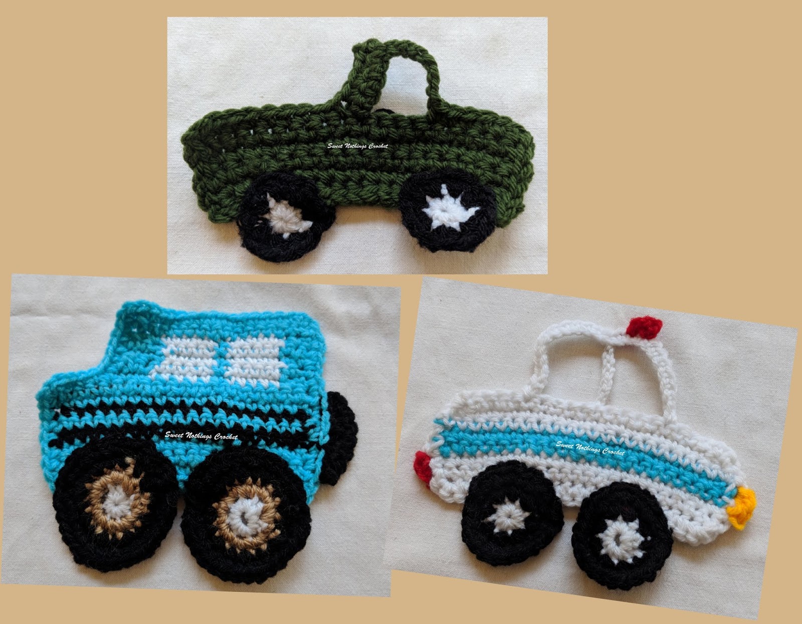 Sweet Nothings Crochet: V IS FOR … VEHICLES 2 CROCHET MOTIFS