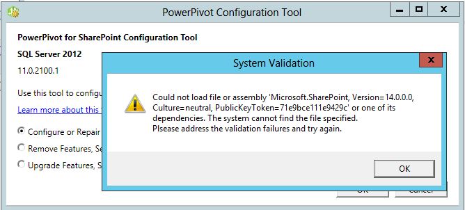 Sharepoint 2013 Powerpivot Configuration Tool Error ~ The Sysadmin Himself