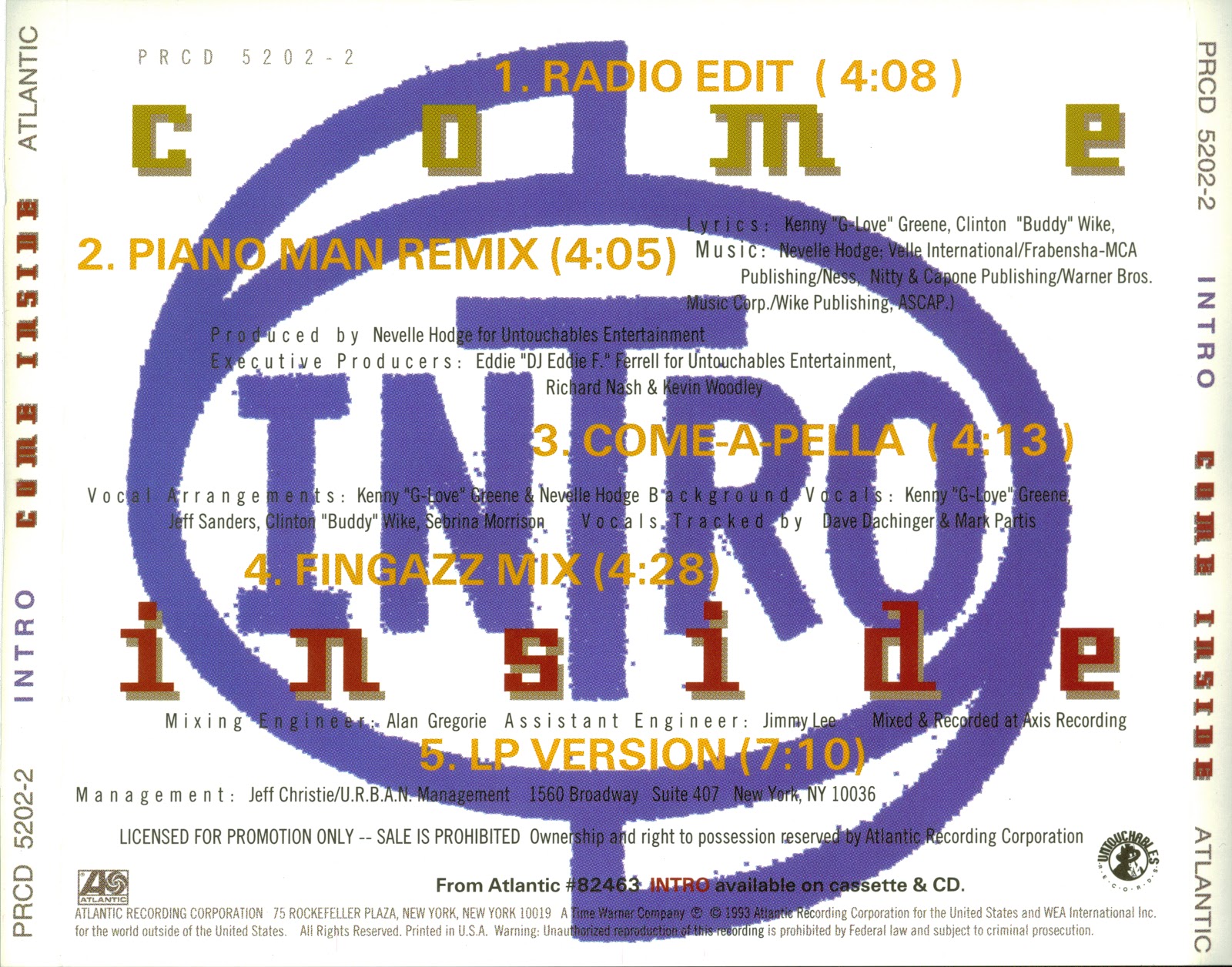 Promo, Import, Retail CD Singles & Albums: Intro - Come Inside - (Promo ...