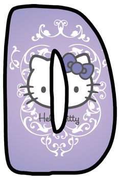 Abecedario Lila con Cara de Hello Kitty. Lilac Alphabet with Hello ...