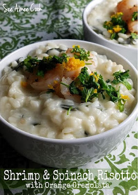 See Aimee Cook: Shrimp and Spinach Risotto with Orange Gremolata