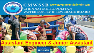 CHENNAI METRO WATER RECRUITMENT 2017 CMWSSB 322 AE JR ASSISTANT POSTS