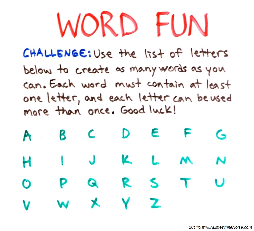 White Noise Fun Word Game White Noise Fun Word Game