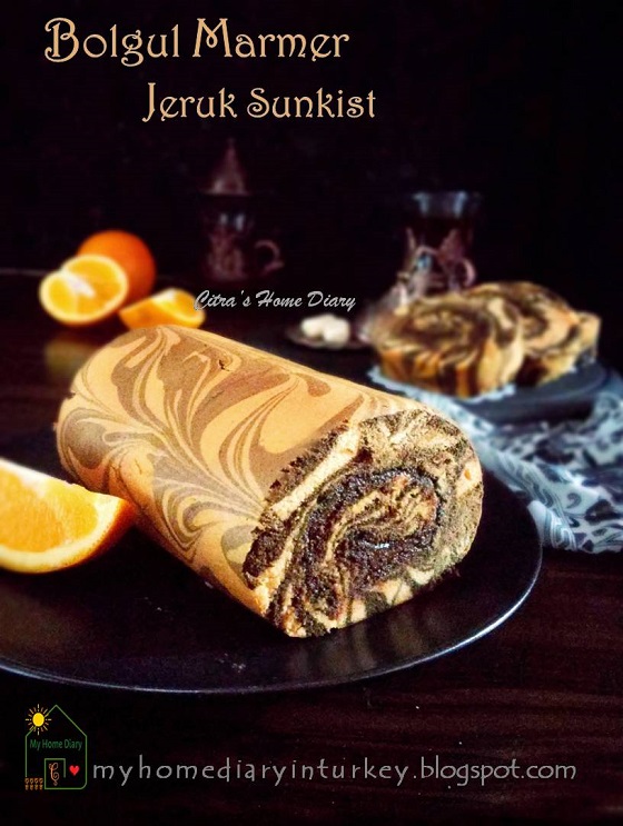 Citra's Home Diary: Orange Chocolate Marble Roll Cake.No Fail recipe ...
