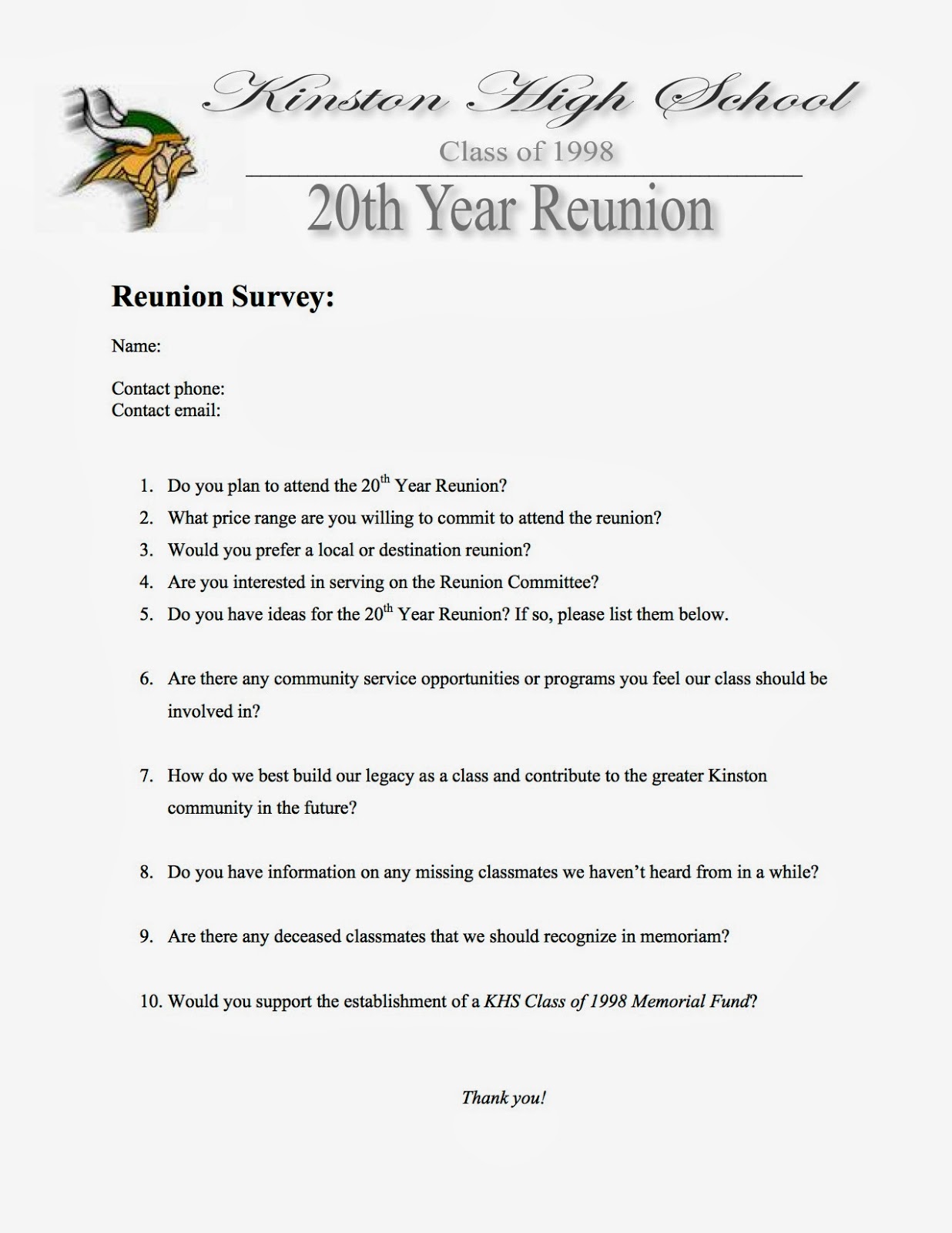 Kinston High School Class of 1998 Reunion