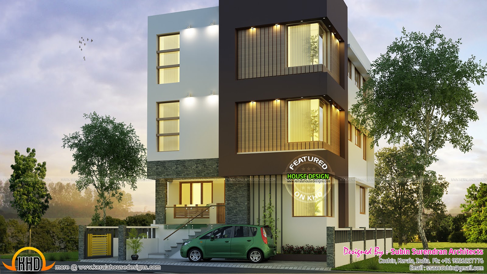 Three storied contemporary home - Kerala home design and floor plans ...