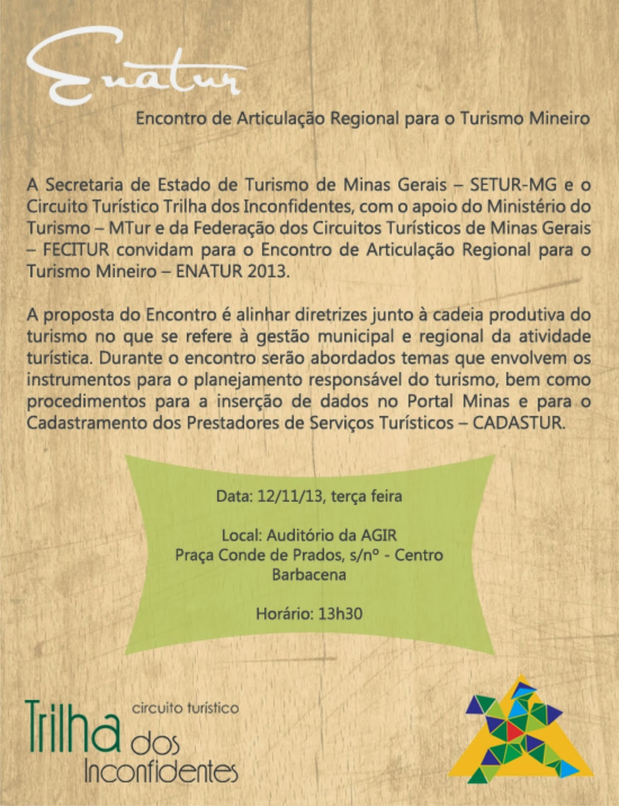 Jornal Folha de Negócios: Turismo Mineiro – ENATUR 2013