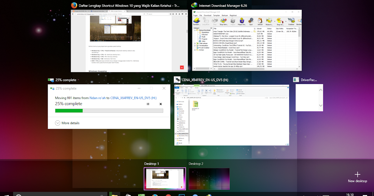 Daftar Lengkap Shortcut Windows 10