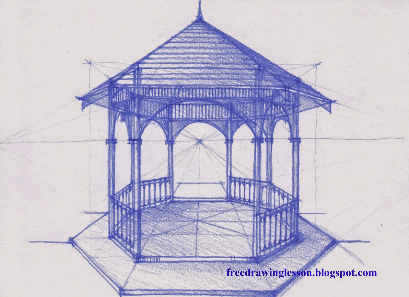 how to draw a gazebo by Miandza | HoW To DRaW
