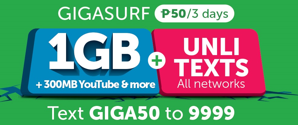 Smart GigaSurf 50 Now with Unli Texts to All Network - GeekPinas