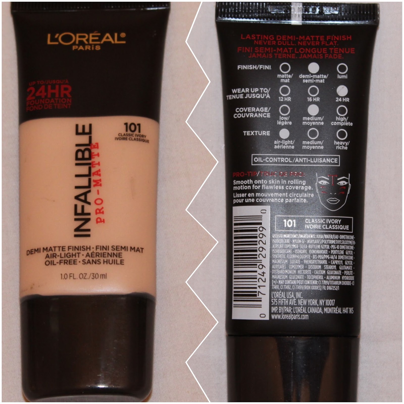 Lindsey MakeUp Blog: L'OREAL Infallible Pro-Matte Foundation Review