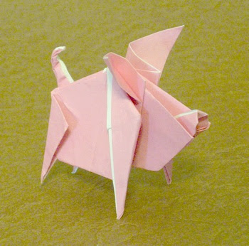 origami pig ~ origami step by step instructions