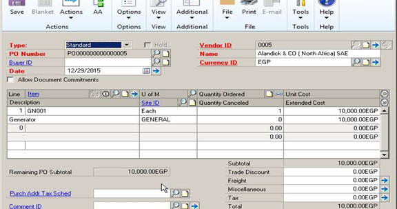 Dynamics GP: Purchasing Fixed Assets through Purchase order processing