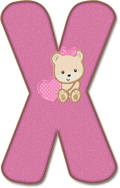 Alfabeto en Rosa con Ositos Bebé con Corazones. - Oh my Alfabetos!