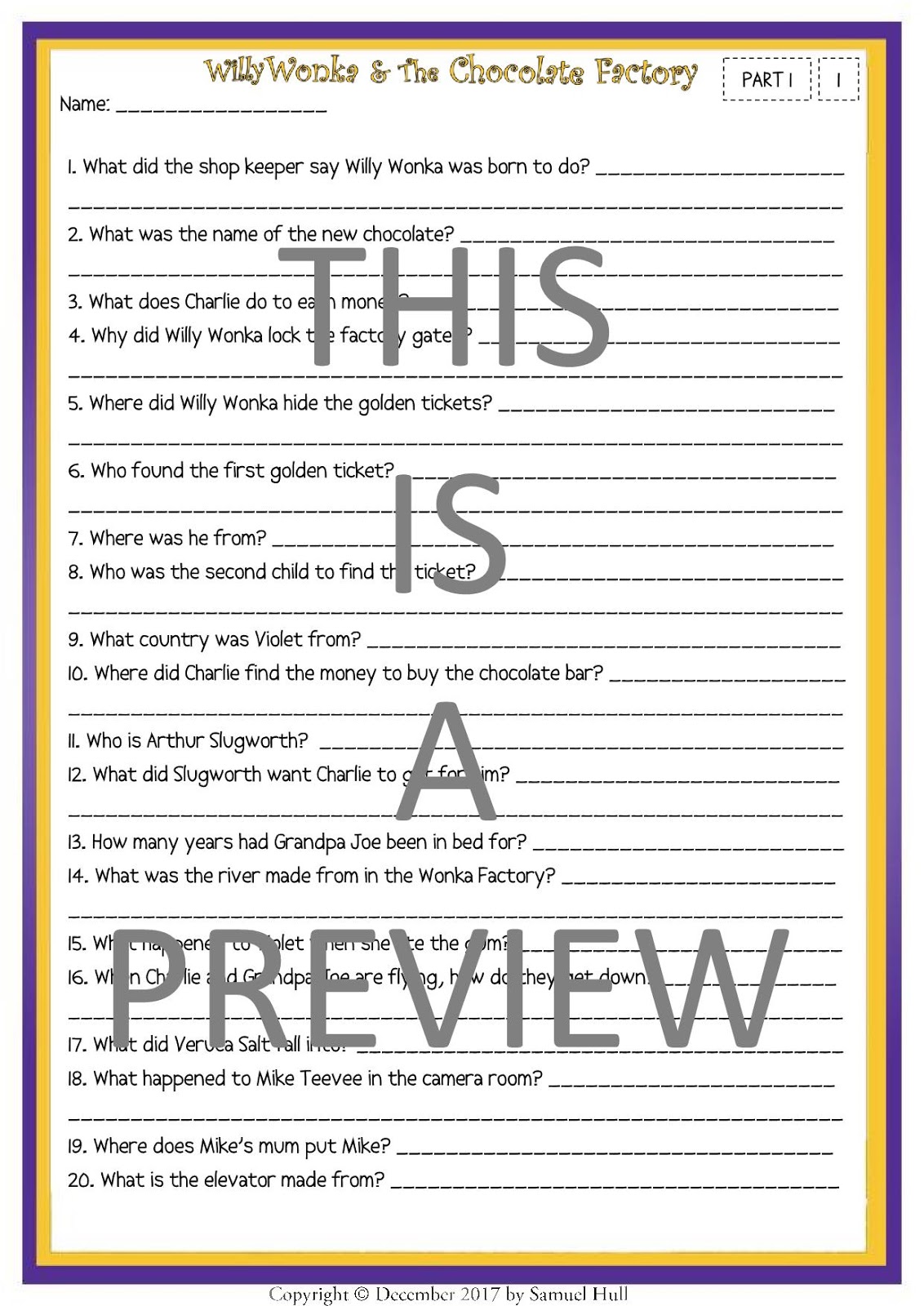 Willy Wonka and the Chocolate Factory Movie Guide (1971) + Activities ...