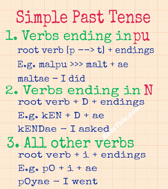 Tulu Lesson 9: Simple Past Tense, Compound Verbs | Easy Tulu | Learn ...