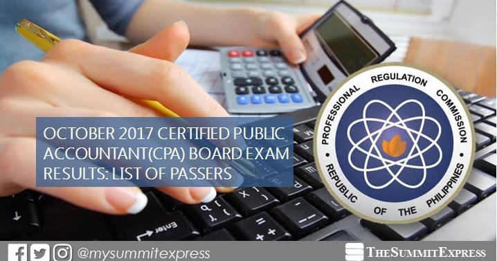 FULL RESULTS: October 2017 CPA board exam passers list, top 10 - The ...