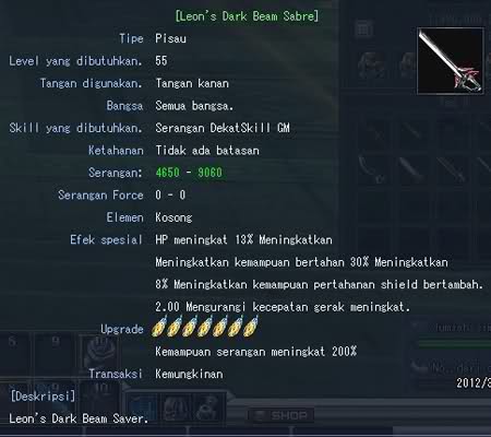 Cara Membuat Senjata Leon Level 55 RF Online - GameStup