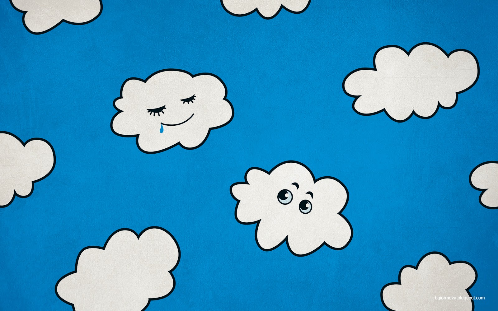 Blue Sky Funny Cartoon Clouds | Boriana Art Blog