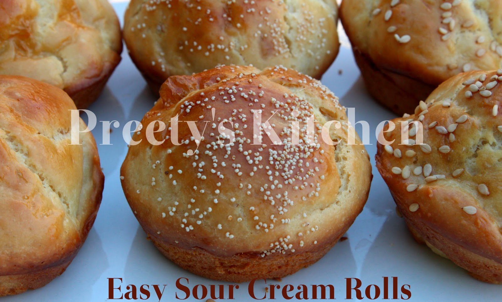 Preety's Kitchen: Easy Sour Cream Rolls Recipe