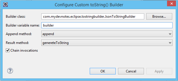 My developer diary: Custom toString builder for Eclipse