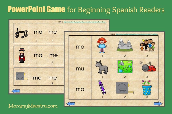 Mommy Maestra: PowerPoints Game for Beginning Spanish Readers {PRINTABLE}